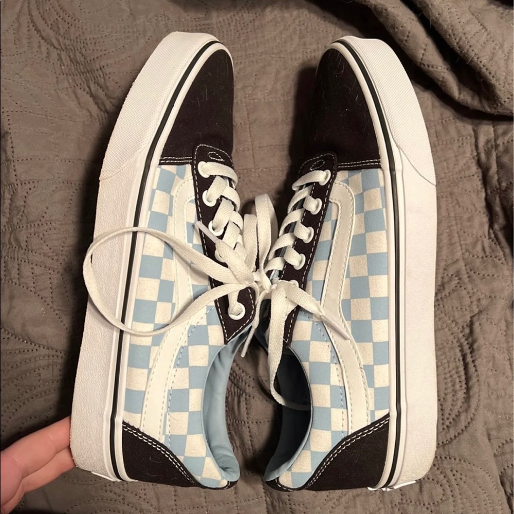 Vans Old Skool Baby Blue Checkers/Black - Gem